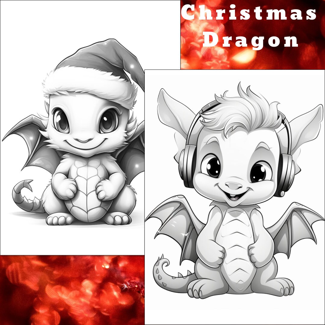 32 Christmas Dragon Coloring Page, Christmas Coloring, Cute Dragon ...