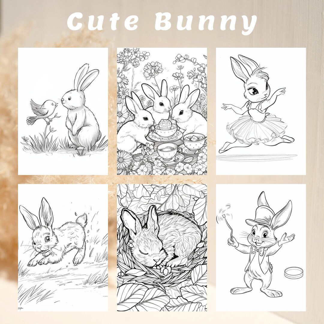 28 Spring Bunny Coloring Page, Cute Bunny Coloring Book, Coloring Book ...