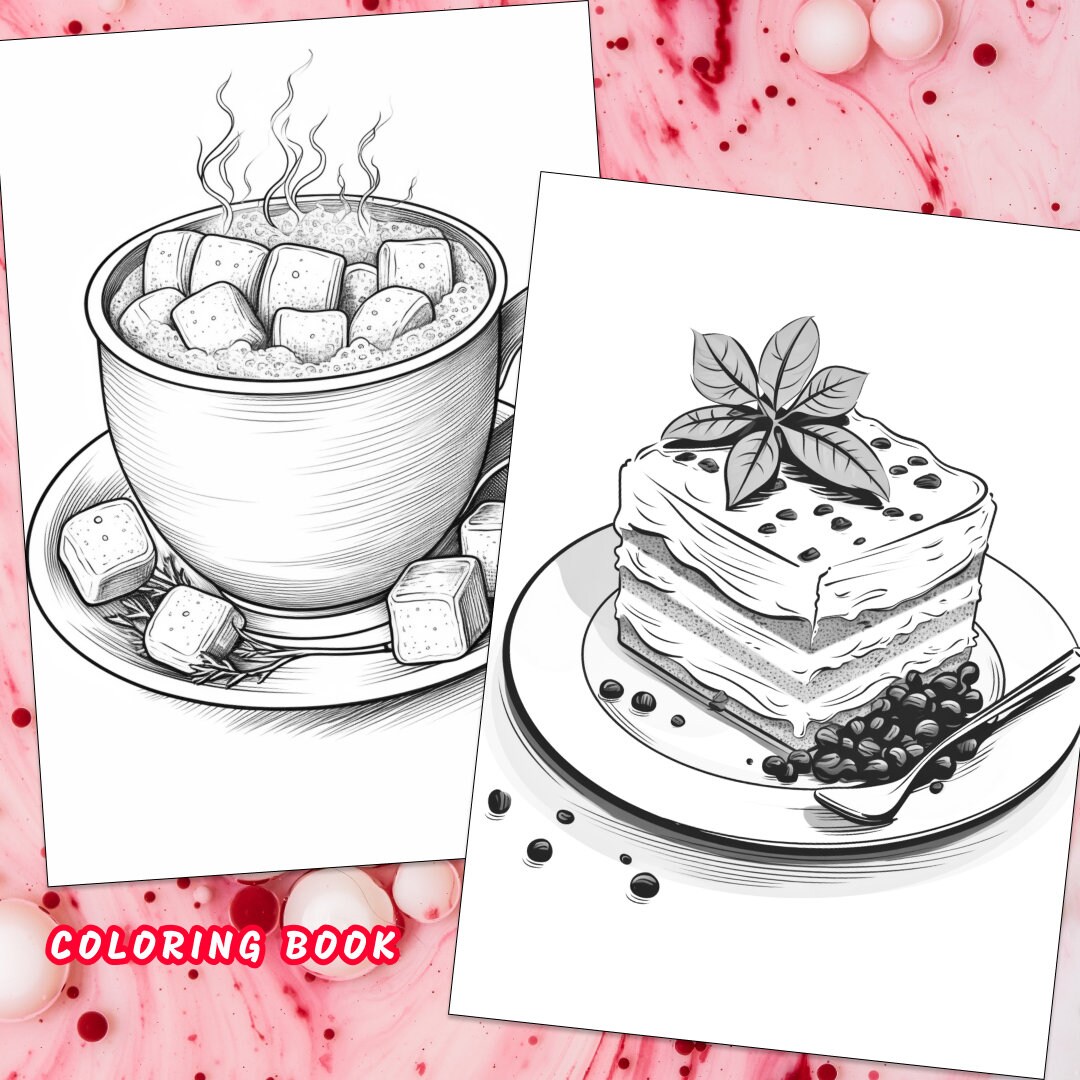 27 Desserts Coloring Page Cakes Coloring Book Desserts - Etsy