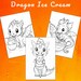 28 Dragon Ice Cream Coloring Page, Cute Dragon Coloring, Sweets ...