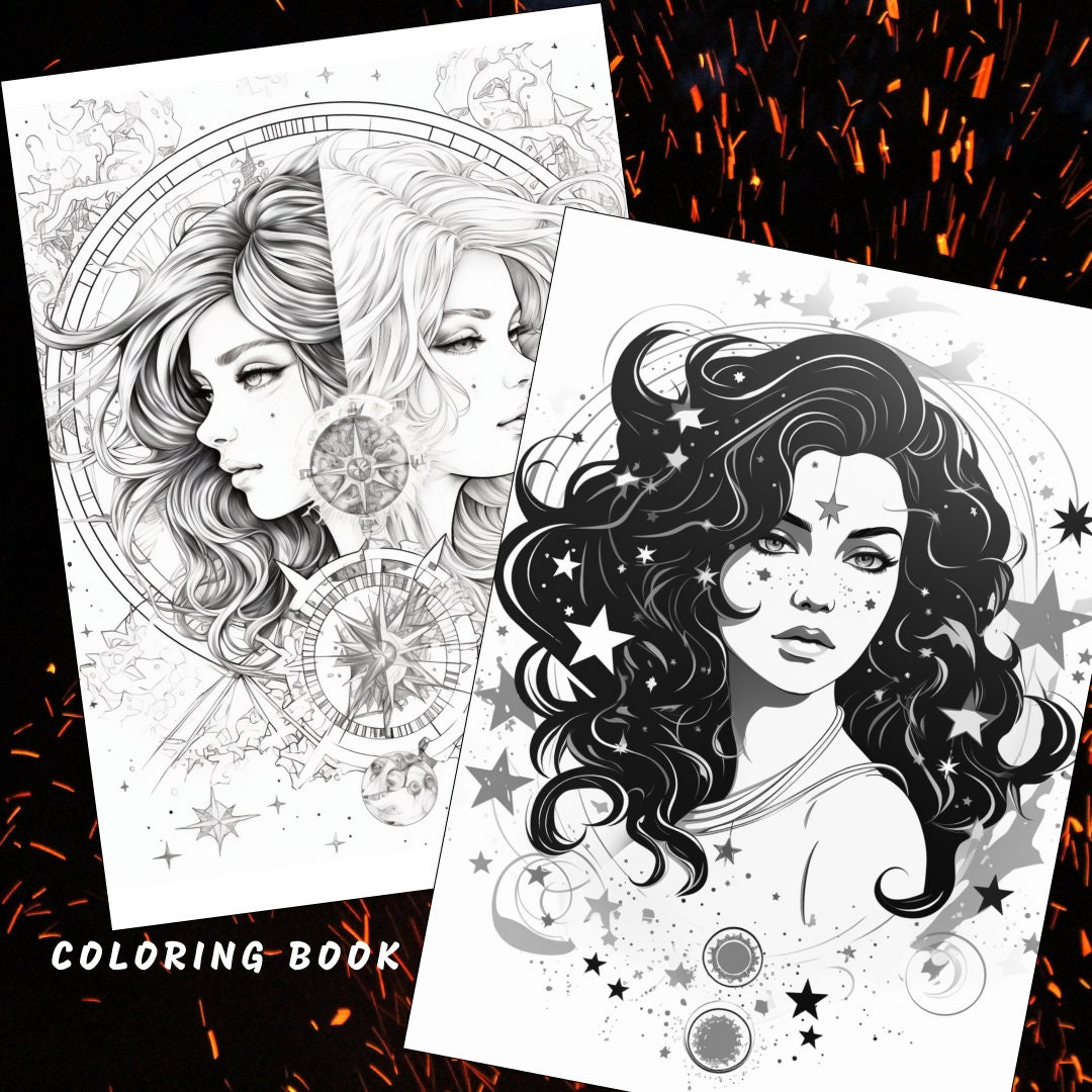 28 Zodiac Woman Coloring Page, Zodiac Coloring Book, Woman Coloring ...
