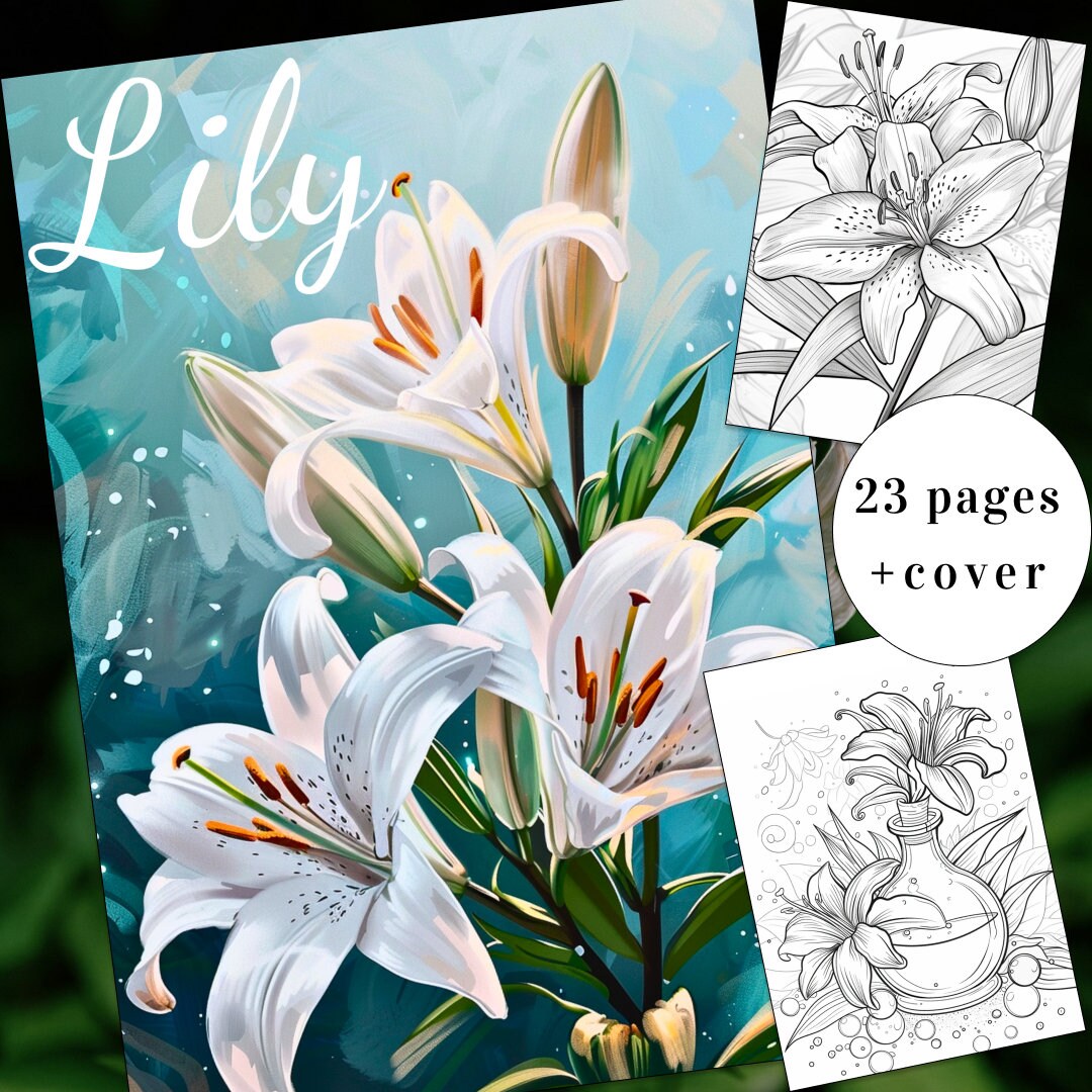 23 Lily Coloring Page, Flowers Coloring Book, Lilies Coloring Book ...