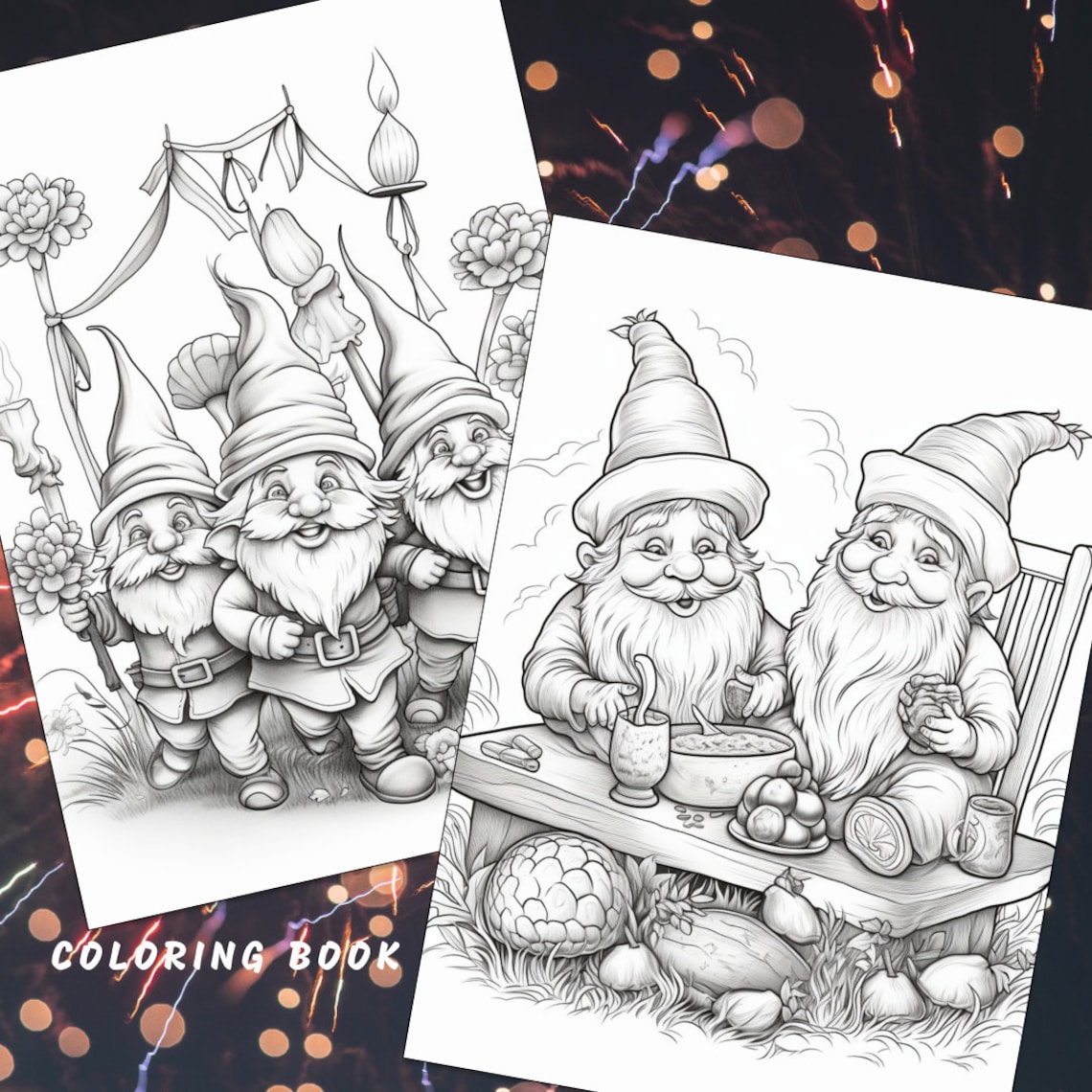 30 Gnome Coloring Book, Gnome Coloring Pages, Fantasy, Gnome ...