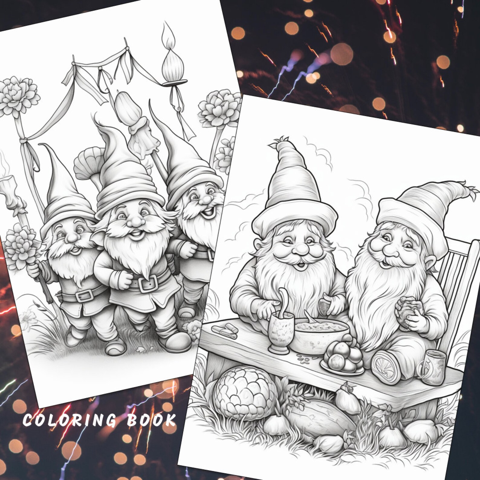 30 Gnome Coloring Book, Gnome Coloring Pages, Fantasy, Gnome ...