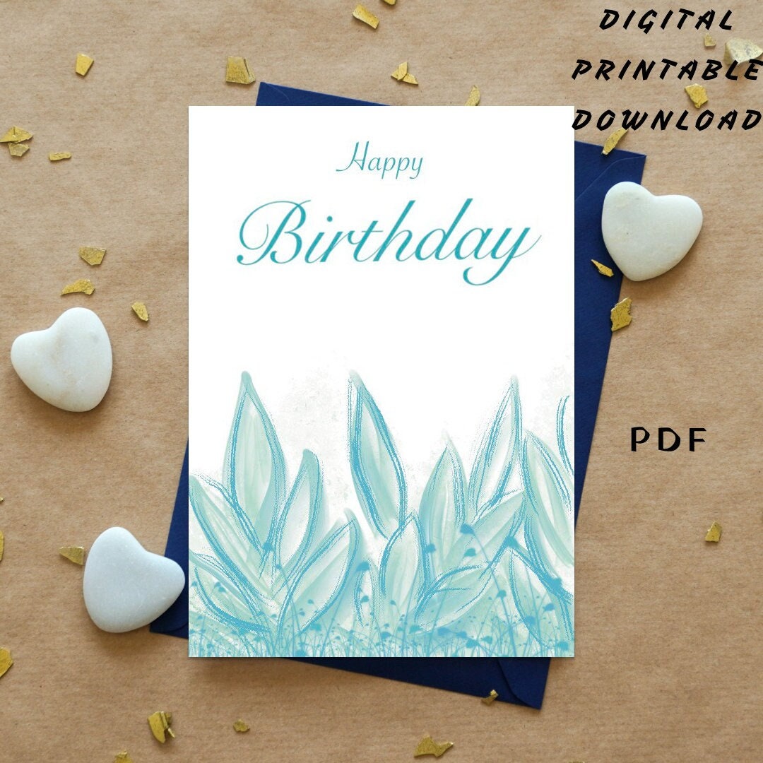 Plants Birthday Card, Happy Birthday Card, Digital Birthday Card ...