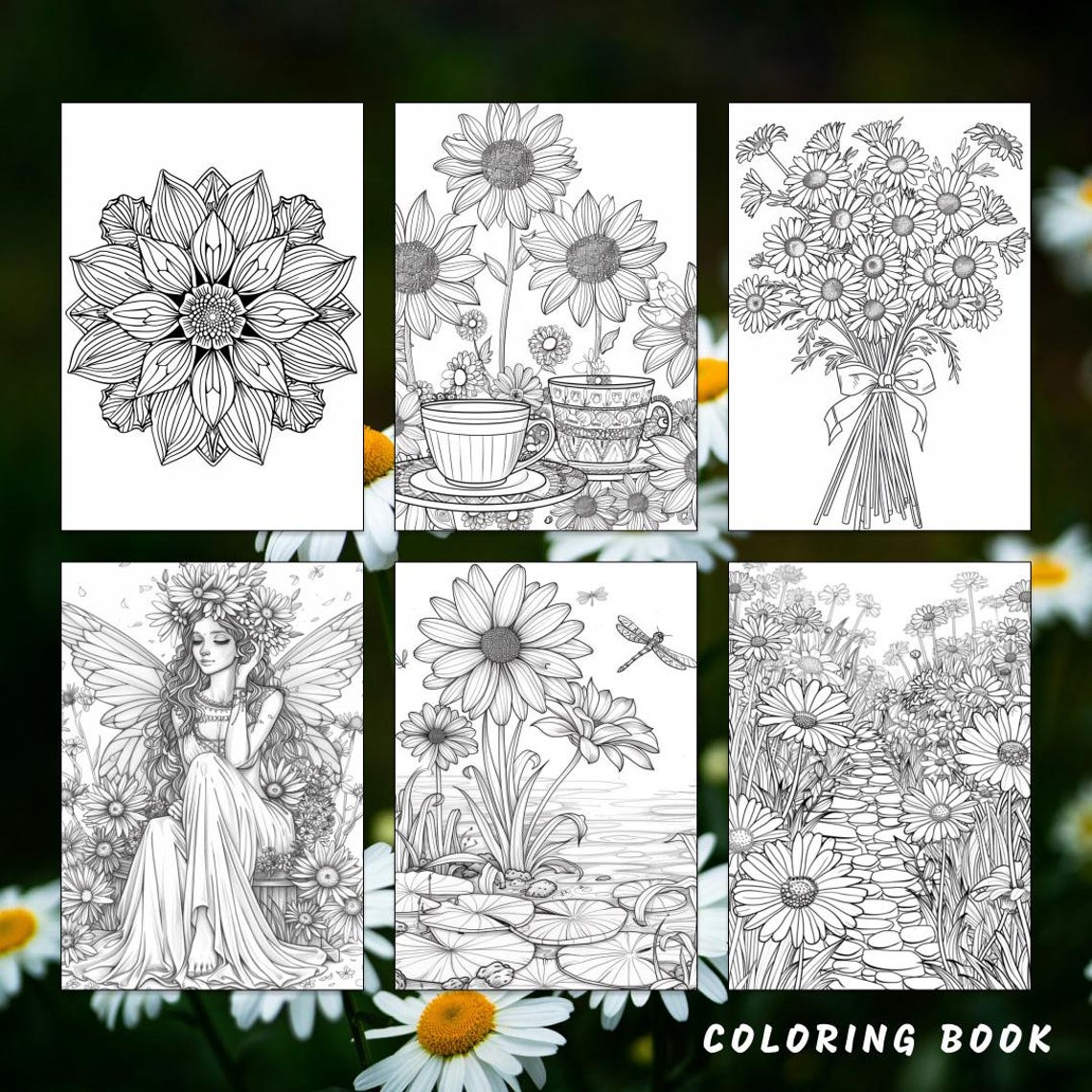 28 Daisy Coloring Page, Flowers Coloring Book, Daisies Coloring, Adults ...
