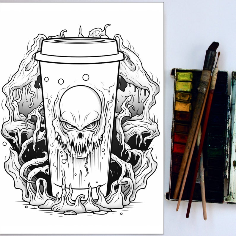 25 Fantasy Cup Coloring Page, Fantasy Coloring, Magic Coloring, Adults ...