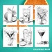32 Cocktails Coloring Page, Cocktail Party Coloring, Drinks Coloring ...