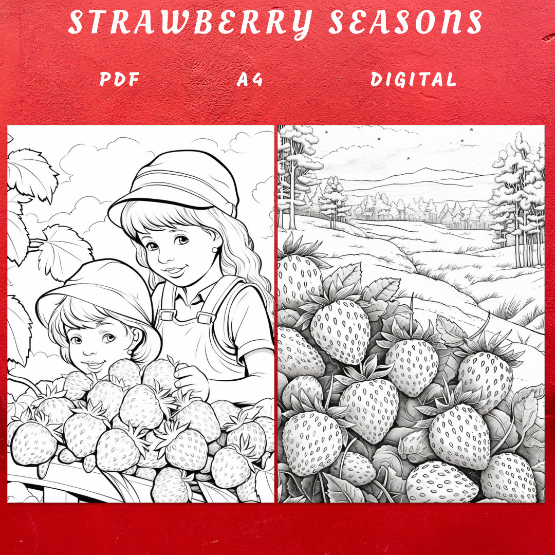Strawberry Coloring Page, Strawberry Coloring Book, Berries, Coloring ...