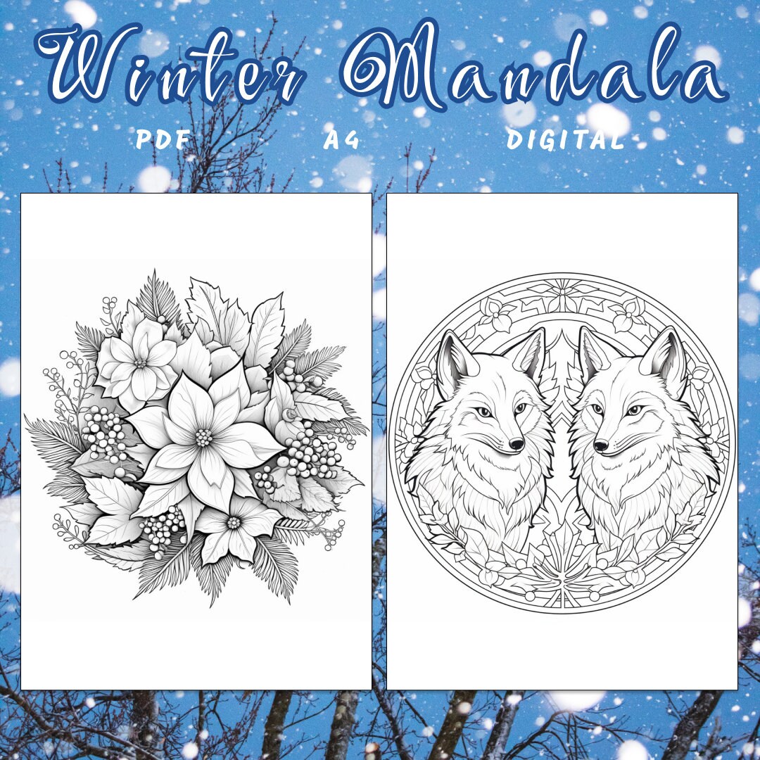 33 Winter Mandala Coloring Page, Winter Coloring, Christmas Coloring ...