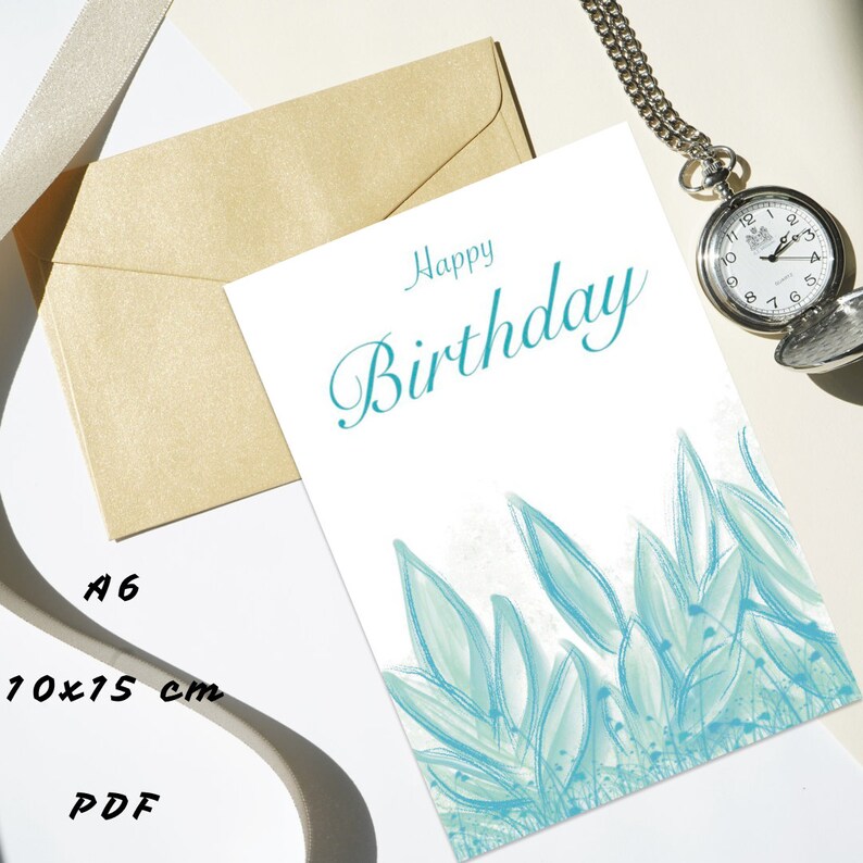 Plants Birthday Card, Happy Birthday Card, Digital Birthday Card ...