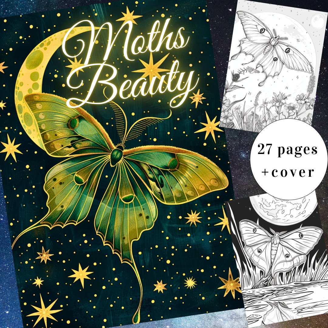 27 Moths Beauty Coloring Page, Moths Coloring Book, Insect Coloring ...
