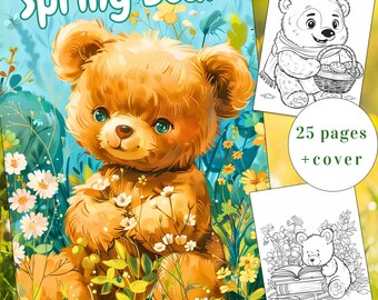 25 Spring Bear Coloring Page, Cute Bear Coloring Book, Bear Coloring ...