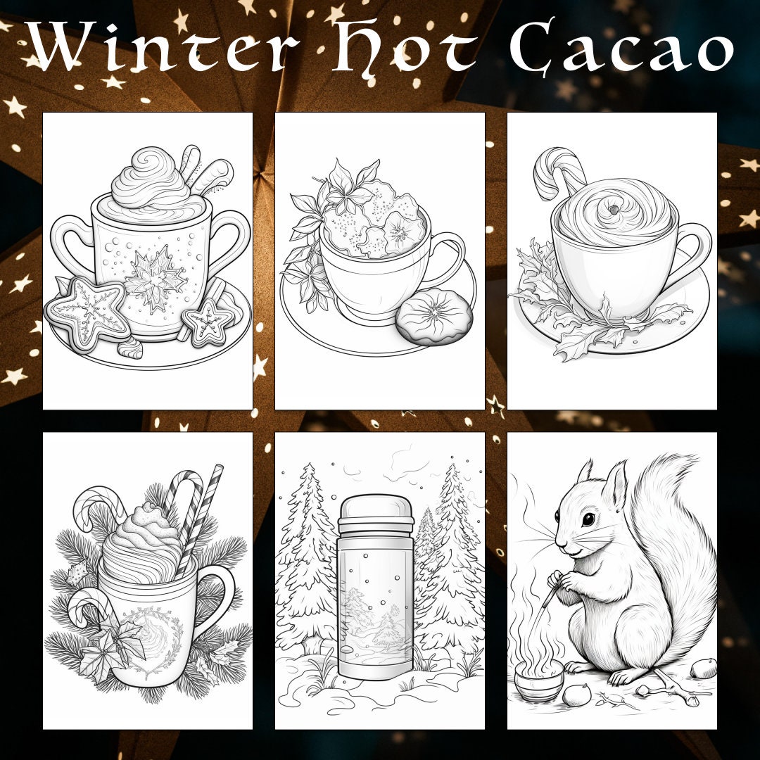 29 Winter Hot Cacao Coloring Page, Fantasy Coloring, Winter Coloring ...