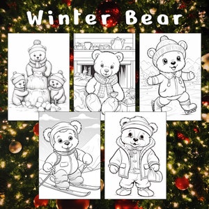 24 Winter Bear Coloring Page, Cute Bear Coloring Book, Bear Coloring ...