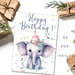 Elephant Birthday Card, Happy Birthday Card, Digital Birthday Card ...