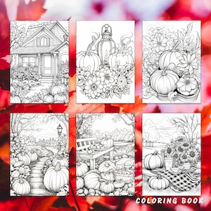 30 Autumn Pumpkins Coloring Page, Autumn Coloring, Coloring Book ...