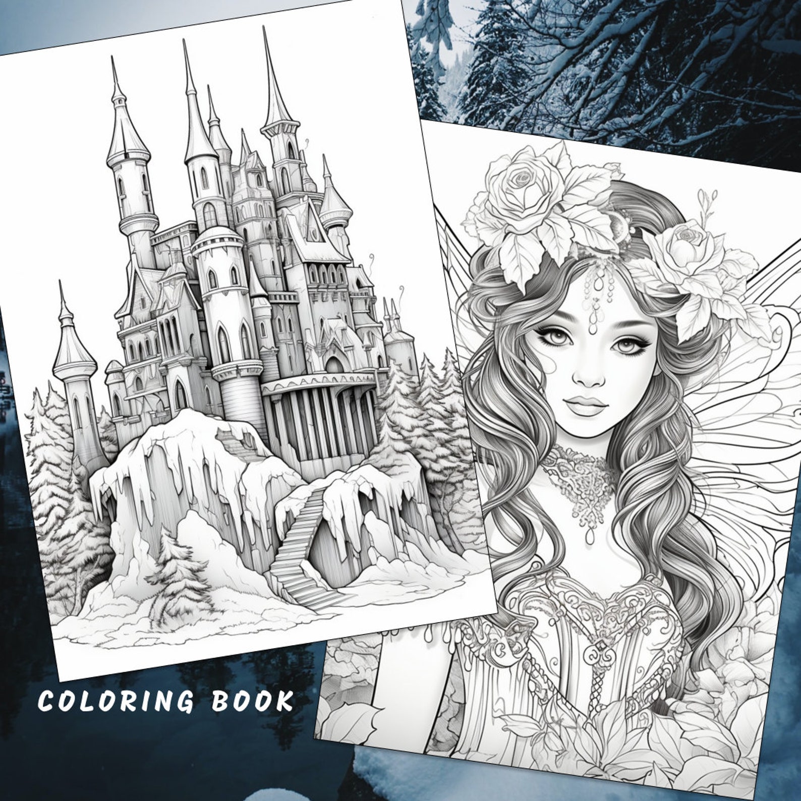 28 Winter Wonderland Coloring Page, Fantasy Coloring, Winter Coloring ...