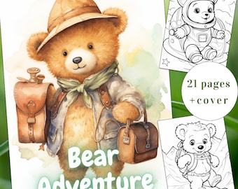 25 Spring Bear Coloring Page, Cute Bear Coloring Book, Bear Coloring ...