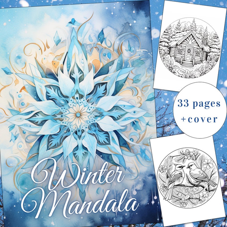 33 Winter Mandala Coloring Page, Winter Coloring, Christmas Coloring ...