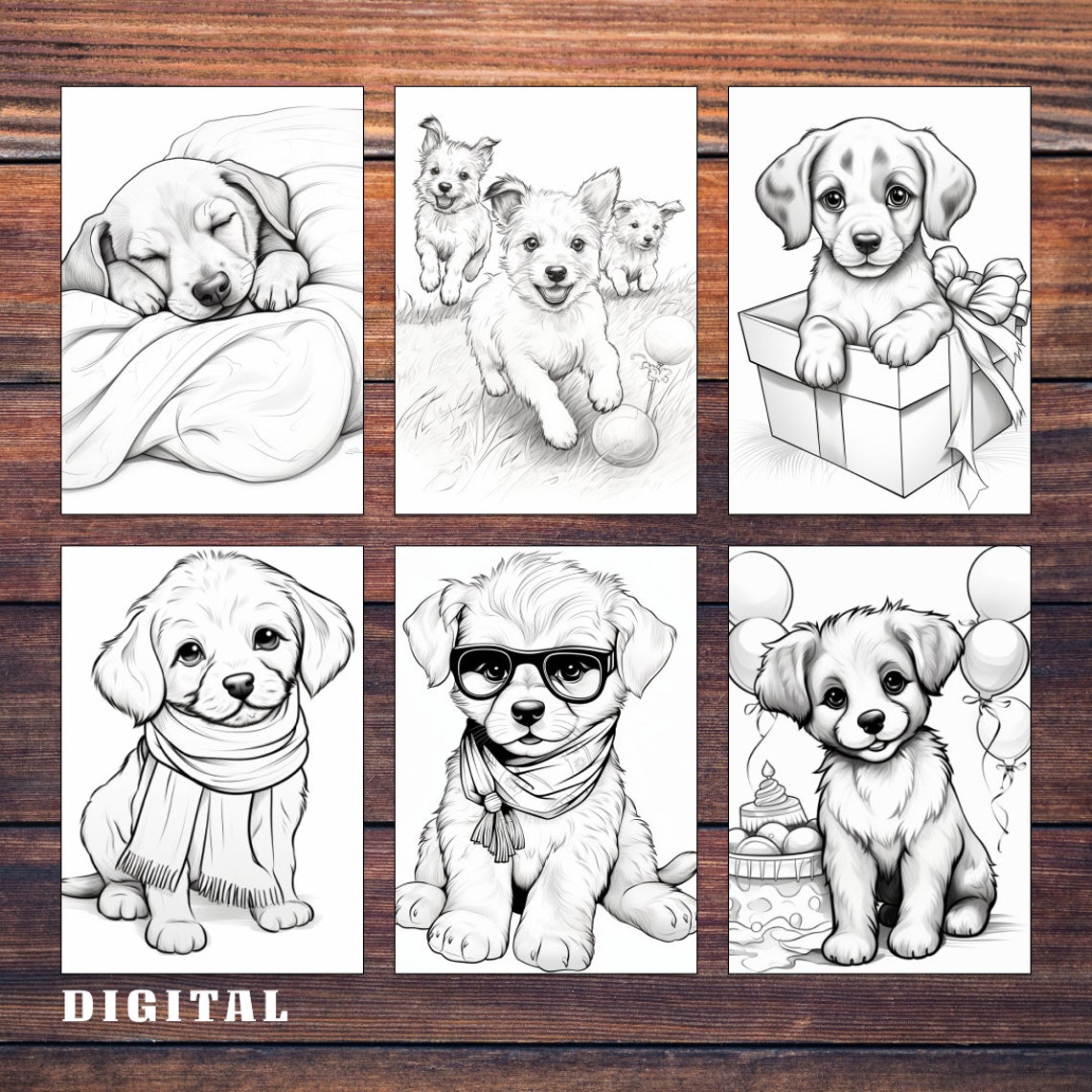 27 Puppy Coloring Page, Dogs Coloring Book, Cute Dog Coloring Book ...