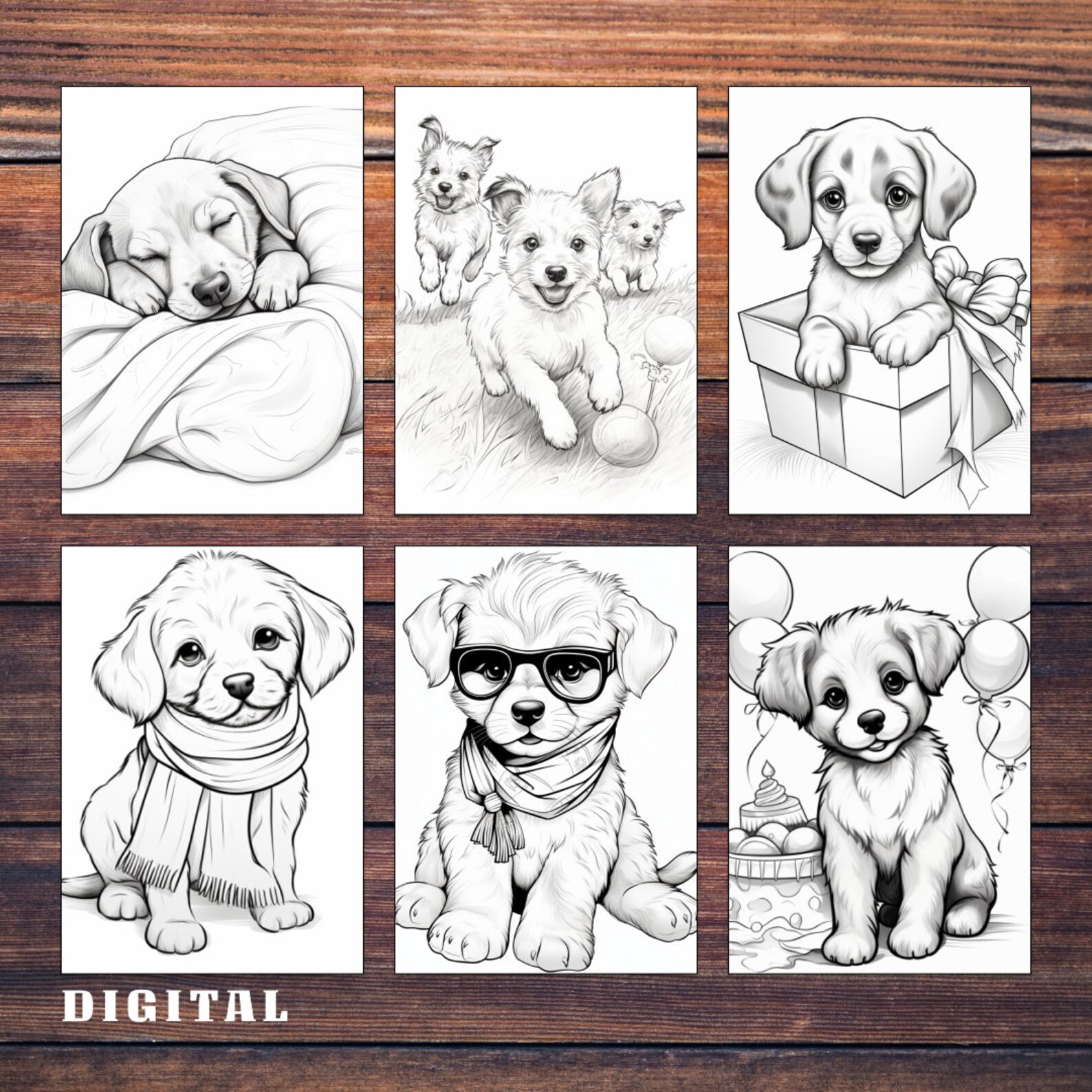 27 Puppy Coloring Page, Dogs Coloring Book, Cute Dog Coloring Book ...