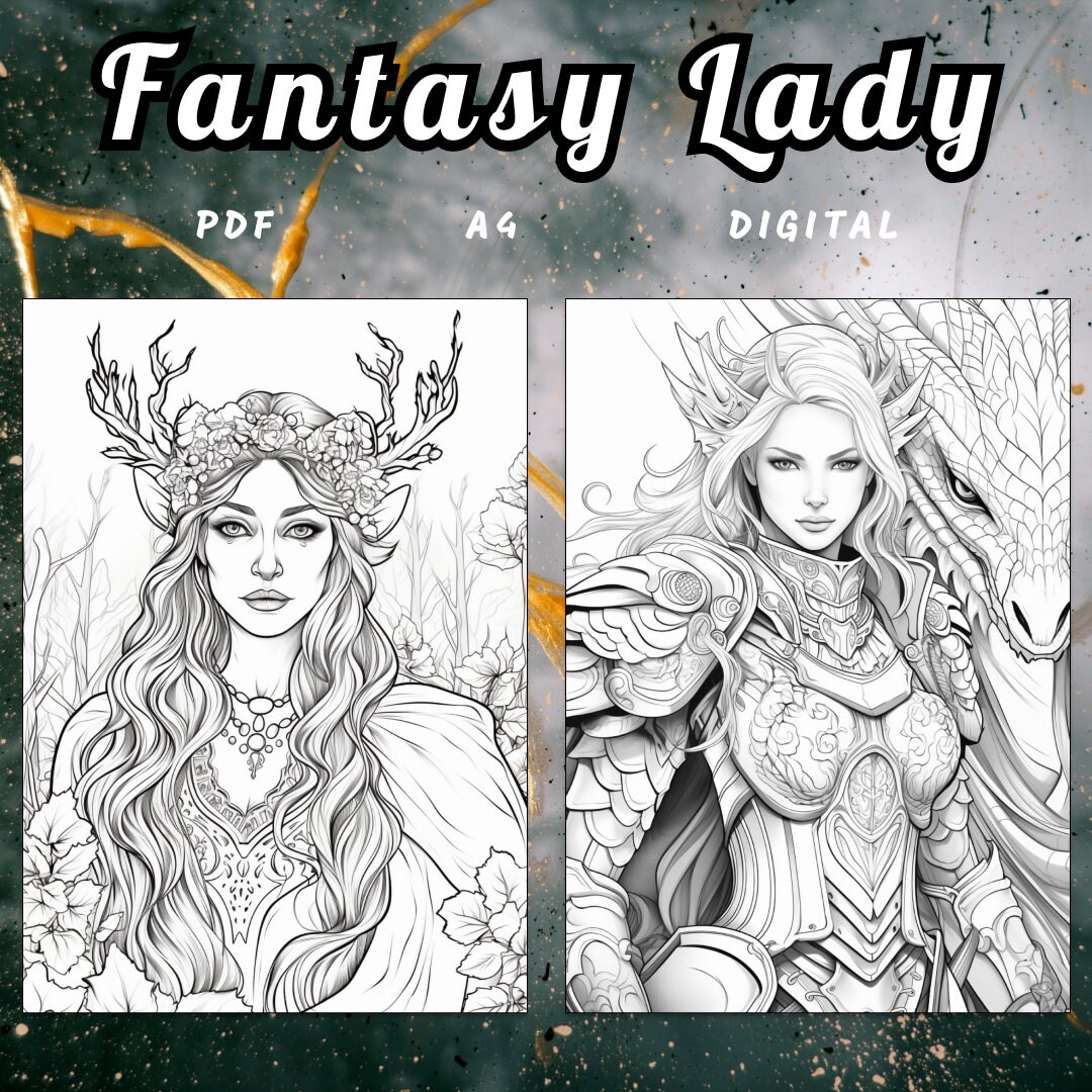 32 Lady Coloring Page, Lady Coloring Book, Fantasy Lady Coloring Book ...
