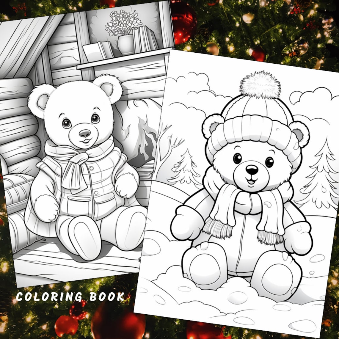 24 Winter Bear Coloring Page, Cute Bear Coloring Book, Bear Coloring ...