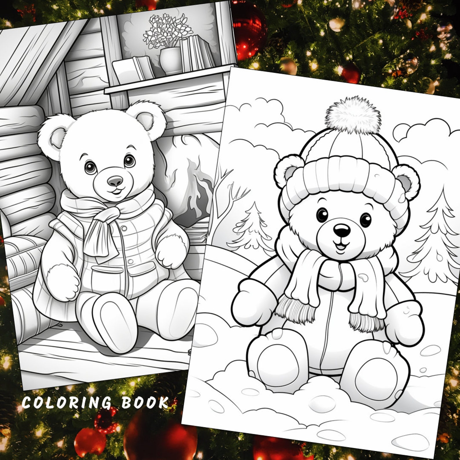 24 Winter Bear Coloring Page, Cute Bear Coloring Book, Bear Coloring ...