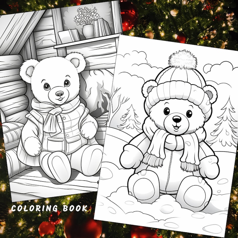 24 Winter Bear Coloring Page, Cute Bear Coloring Book, Bear Coloring ...
