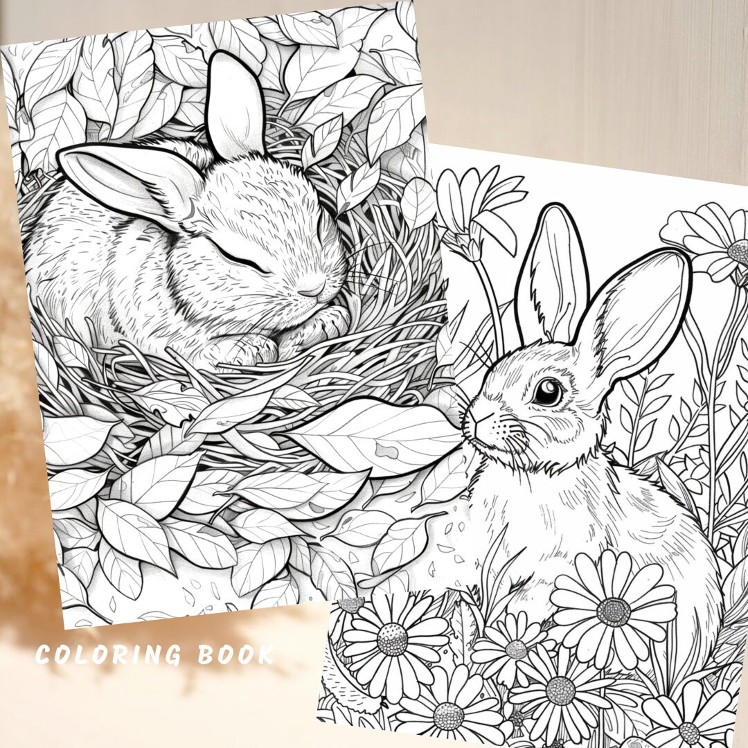 28 Spring Bunny Coloring Page, Cute Bunny Coloring Book, Coloring Book ...