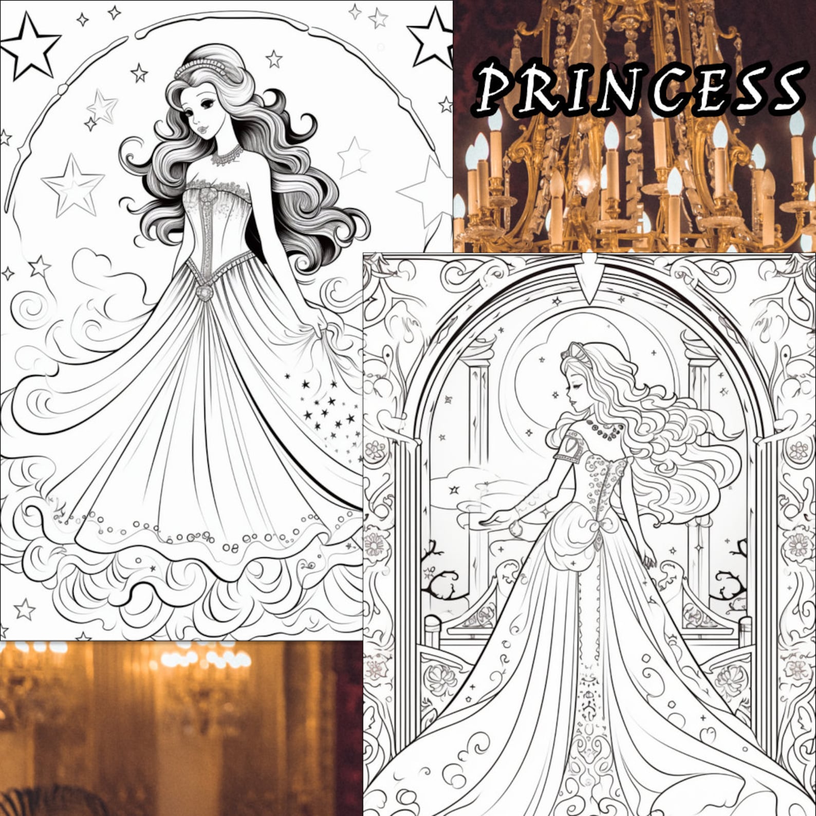 10 Princess Coloring Page, Princess Coloring Book, Fantasy Coloring ...