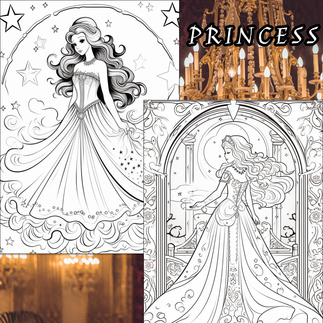 10 Princess Coloring Page, Princess Coloring Book, Fantasy Coloring ...