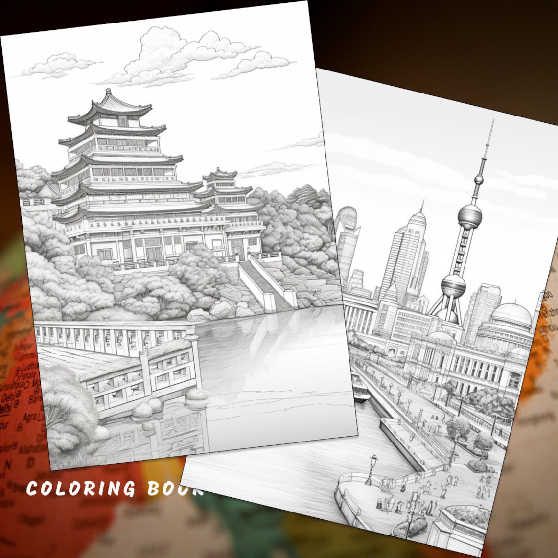 25 China Coloring Page, China Architecture Coloring, Chinese Scenes ...