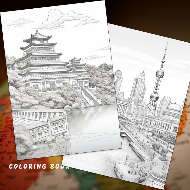25 China Coloring Page, China Architecture Coloring, Chinese Scenes ...