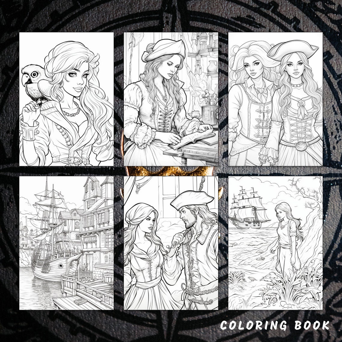 27 Pirate Lady Coloring Page, Pirates Coloring Book, Fantasy Coloring ...