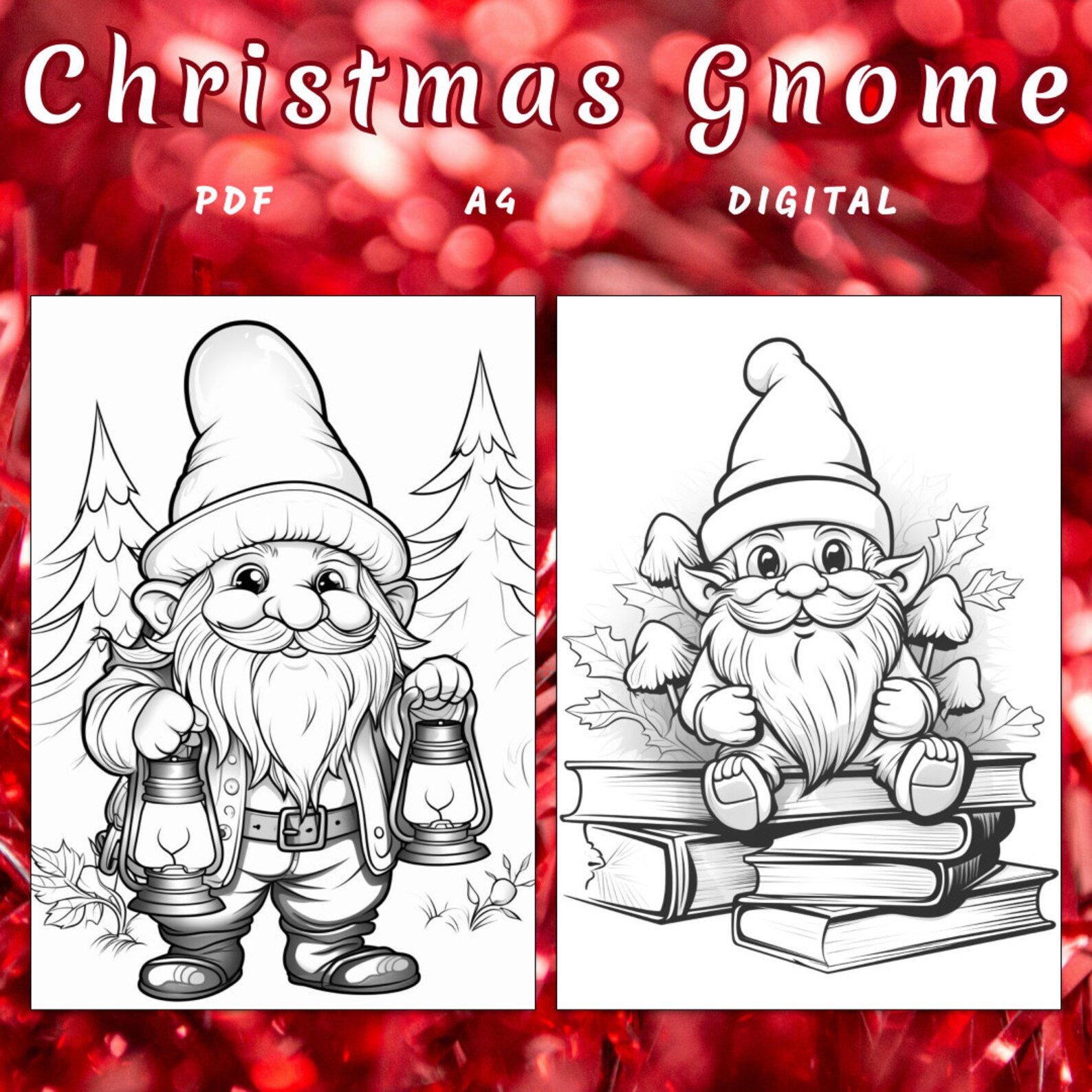 24 Christmas Gnome Coloring Page, Cute Gnome Coloring, Gnomes Coloring ...