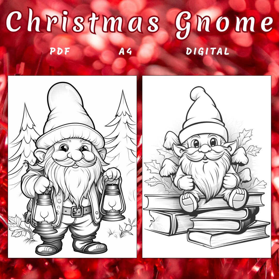 24 Christmas Gnome Coloring Page, Cute Gnome Coloring, Gnomes Coloring ...