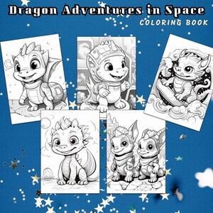 Cute Dragon Coloring Page Book, Adults + Kids- Instant Download, Dragon ...