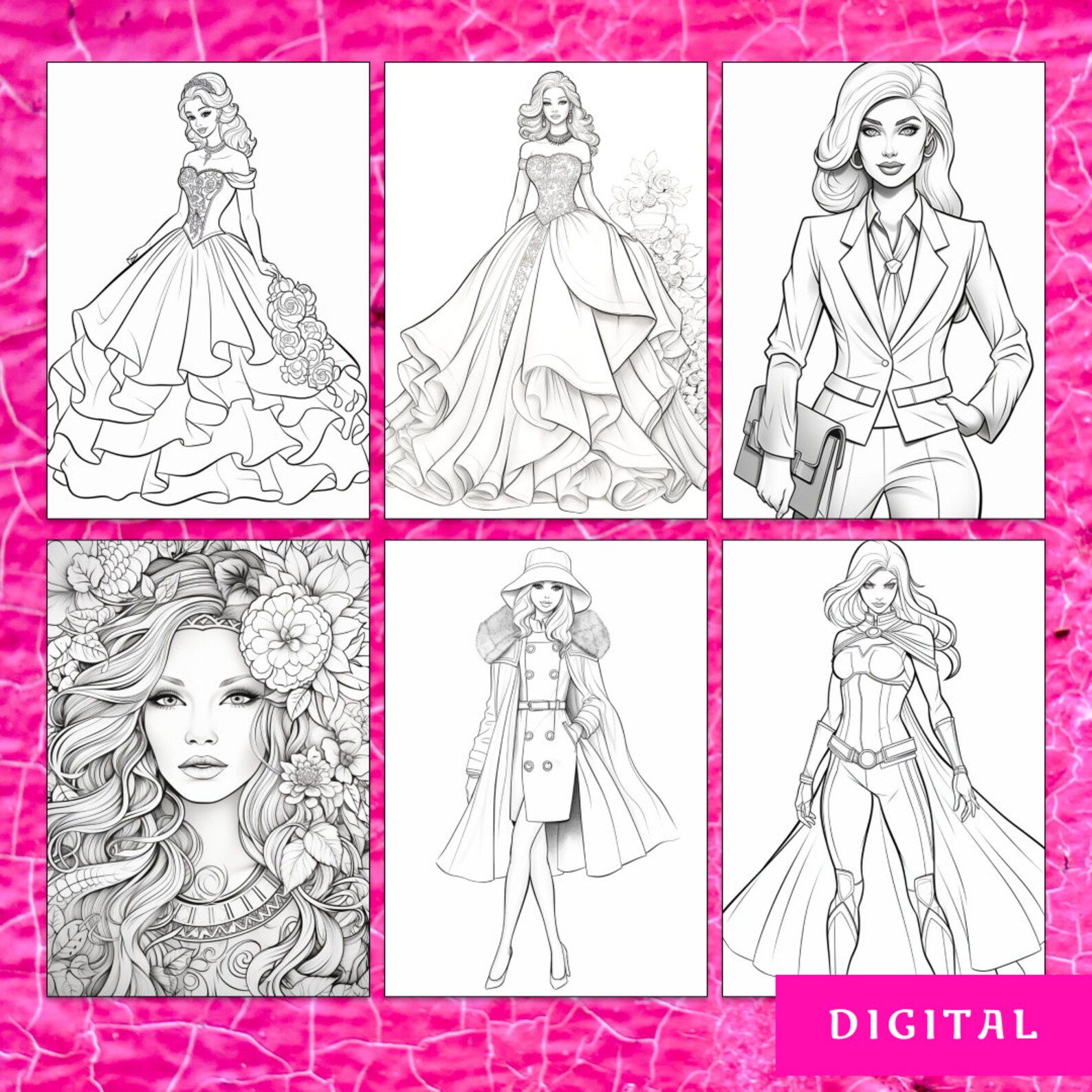 32 Barbiie Style Coloring Page, Barbie Coloring Book, Coloring Book ...