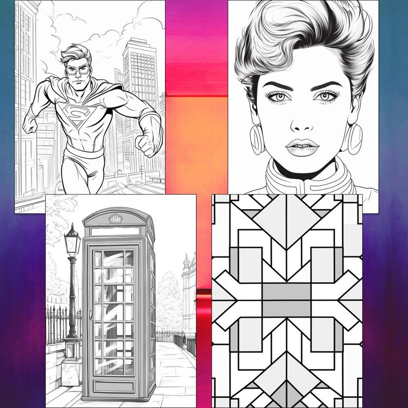 23 POP ART Coloring Page, Art Coloring Book, Pop Art Coloring Book ...