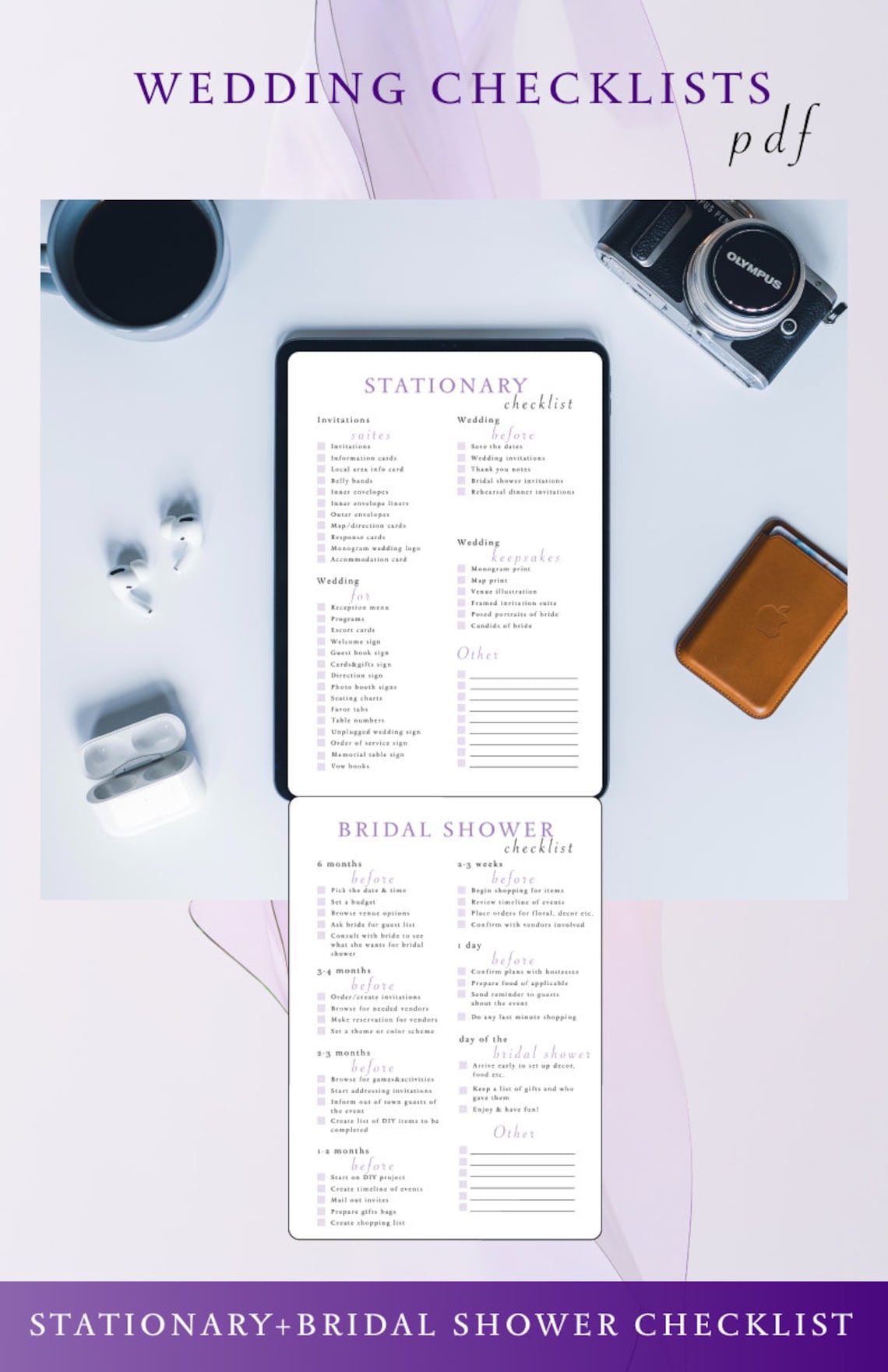 Digital Wedding Checklist, Photography Shot List, Wedding Planning ...