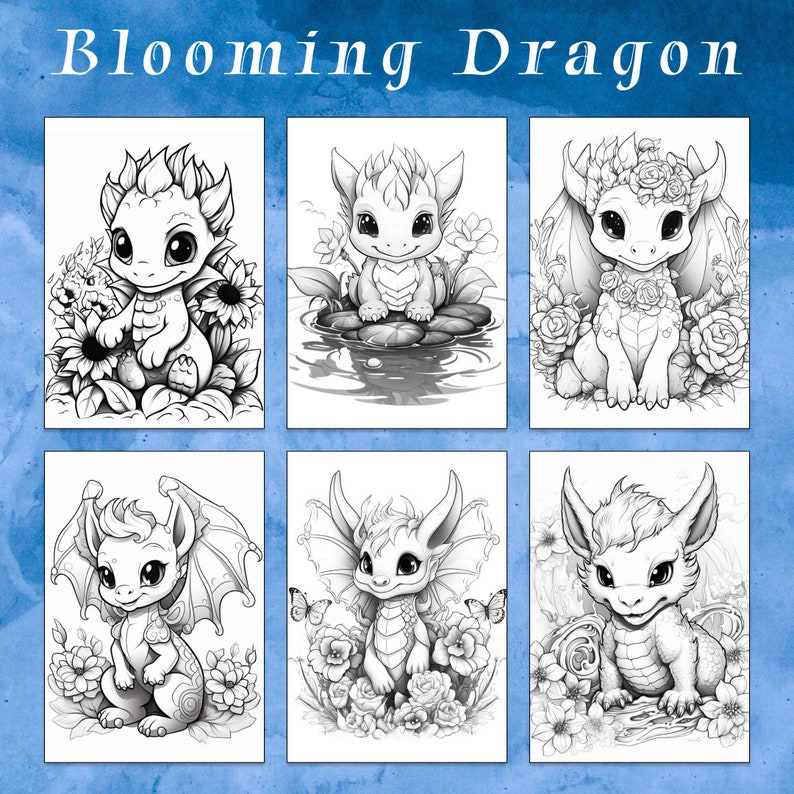 30 Blooming Dragon Coloring Page, Cute Dragon Coloring, Flower Coloring ...
