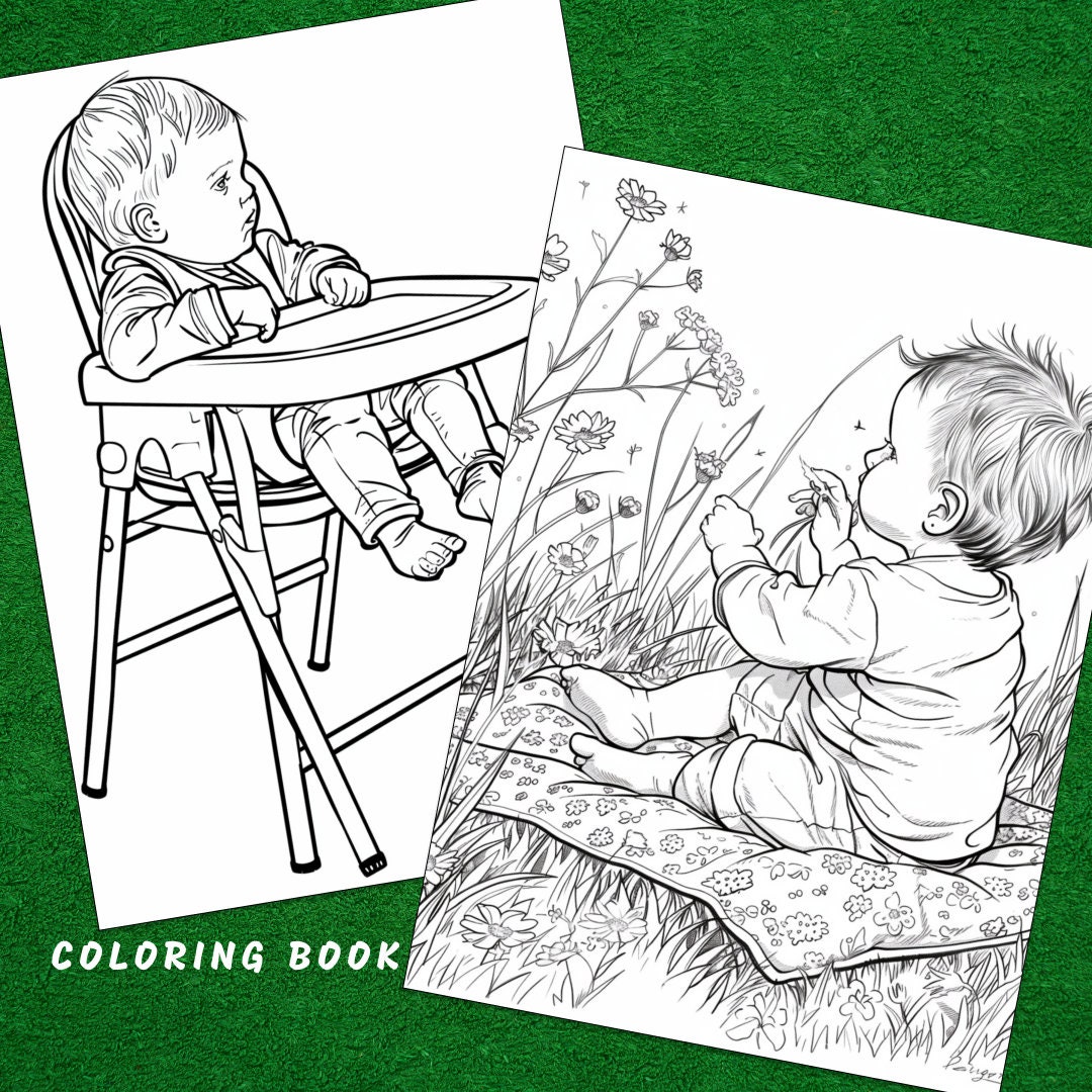 24 Baby Portraits Coloring Page, Baby Coloring Book, Portraits Coloring ...