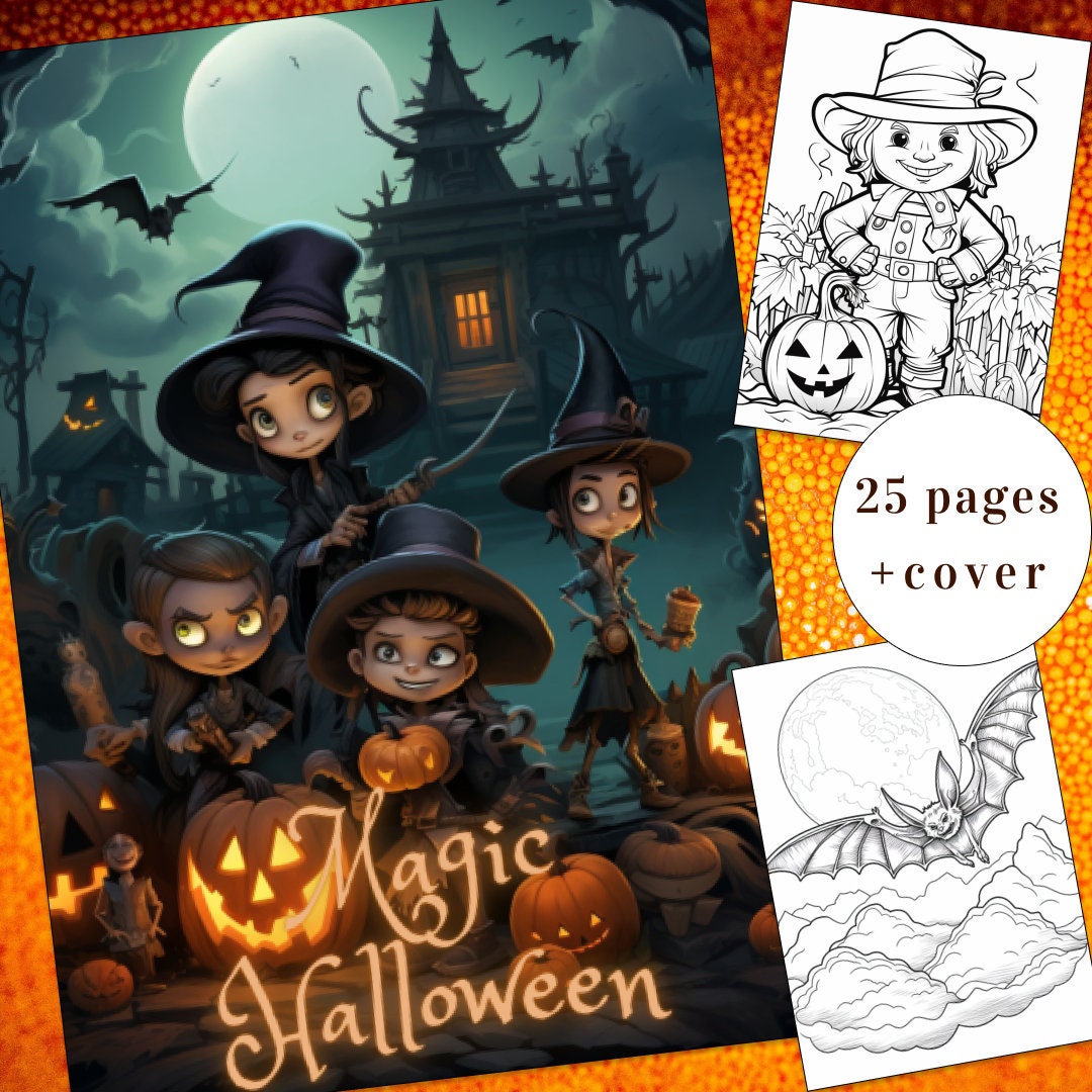 25 Halloween Coloring Page, Autumn Coloring, Magic Coloring Book ...