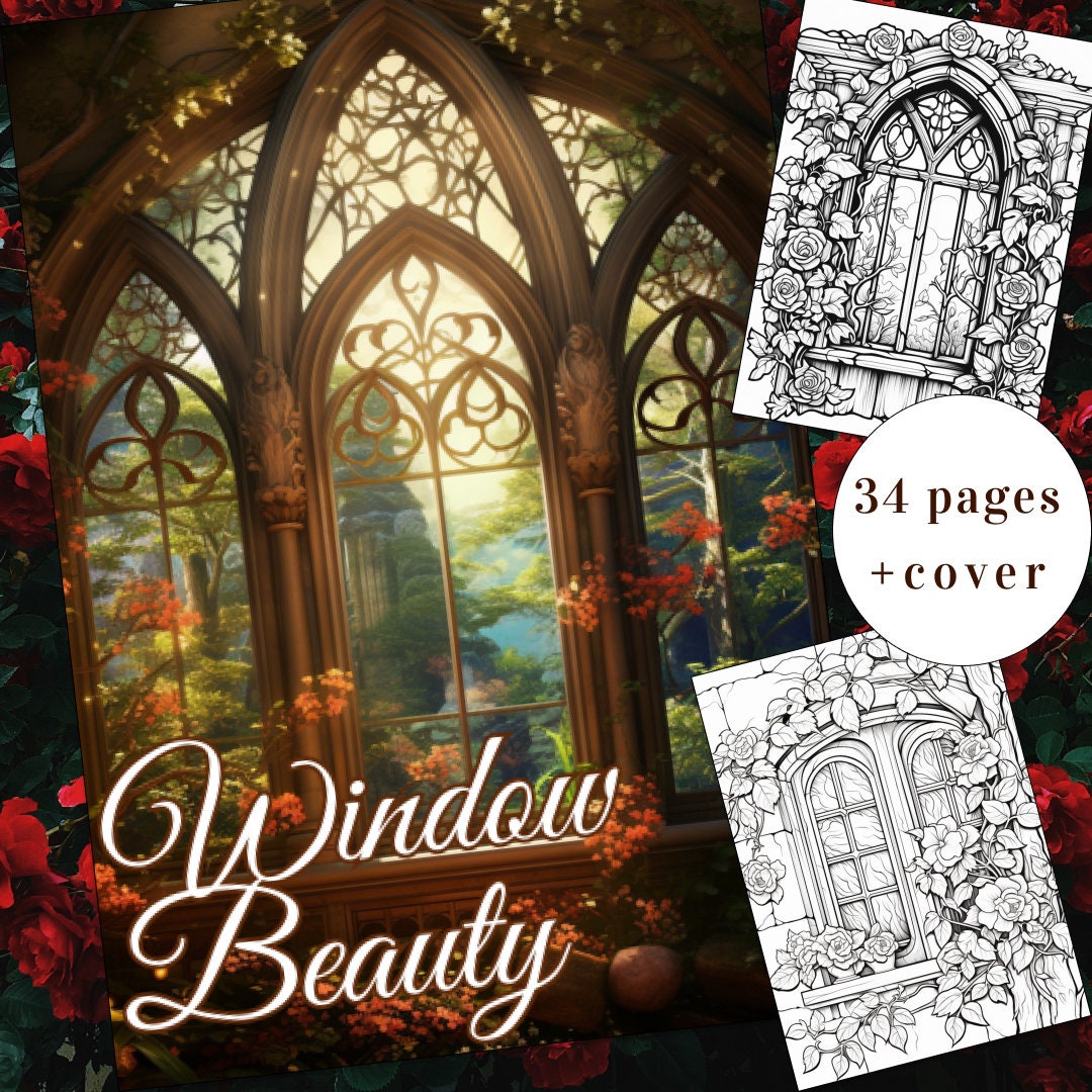 34 Window Beauty Coloring Page, Beauty Coloring Book, House Coloring ...