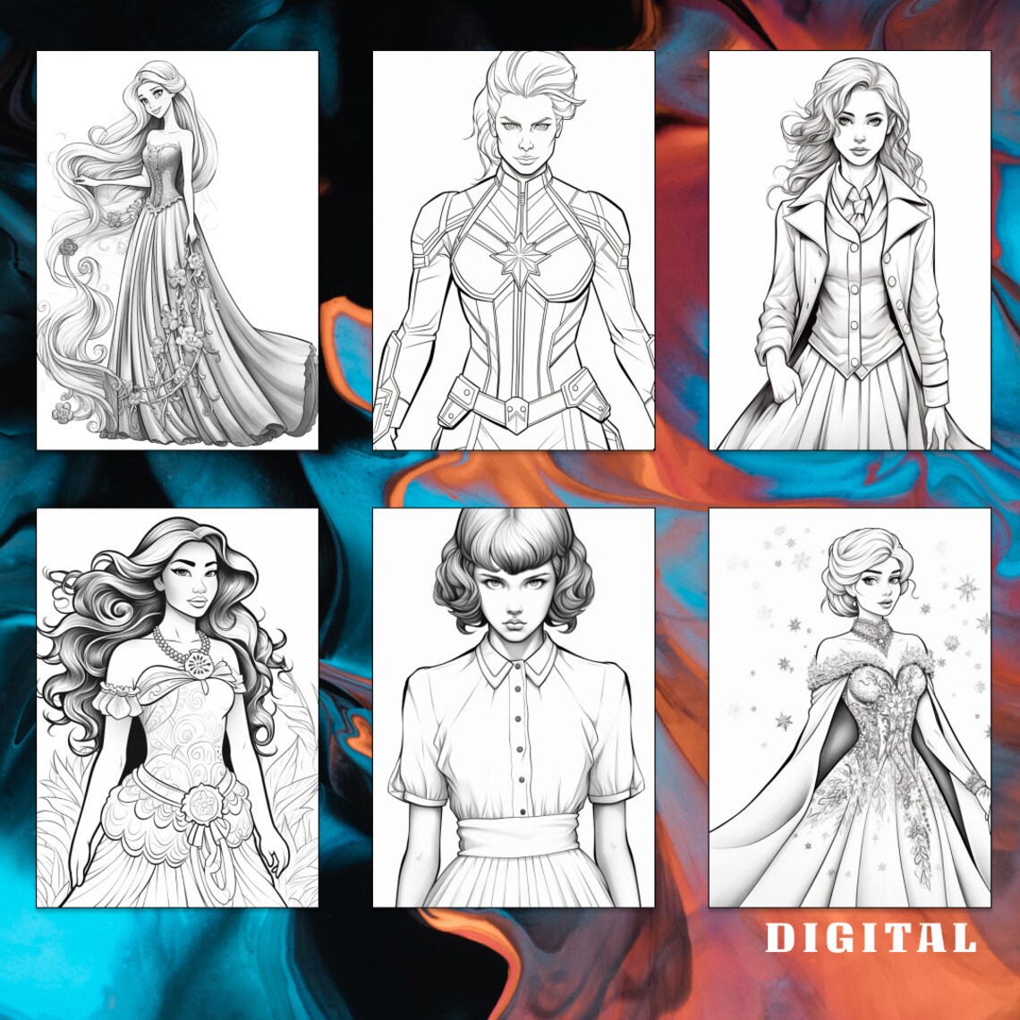 30 Lady Coloring Page, Cosplay Coloring Book, Superheroes Coloring Book ...