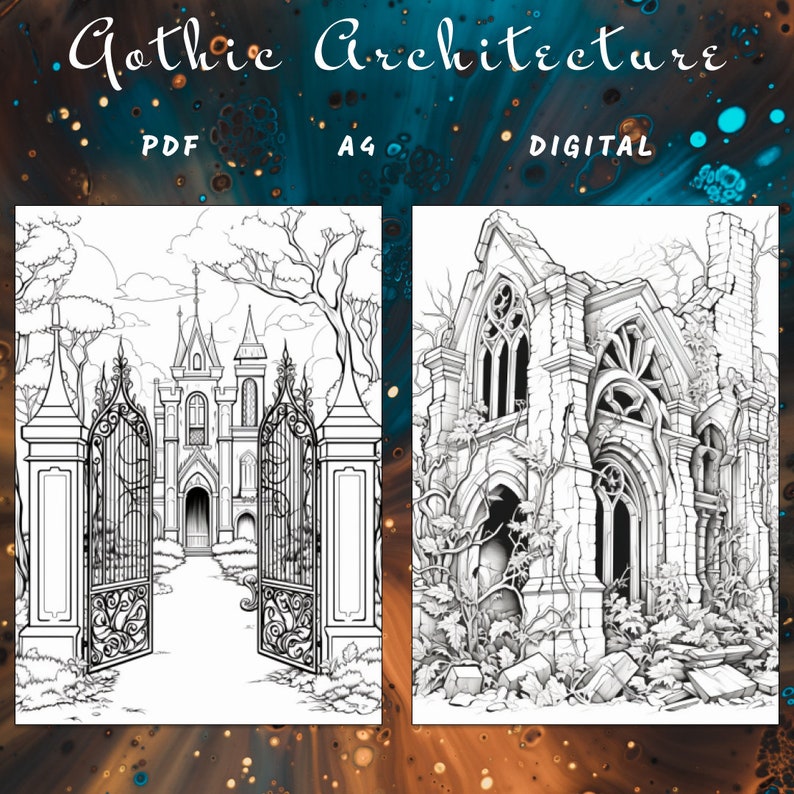 30 Gothic Architecture Coloring Page, Gothic Coloring, Architecture ...