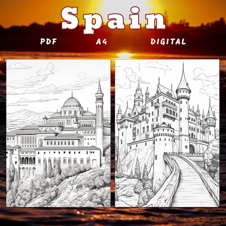 27 Spain Coloring Page, Spain Architecture Coloring, Spanish Scenes ...