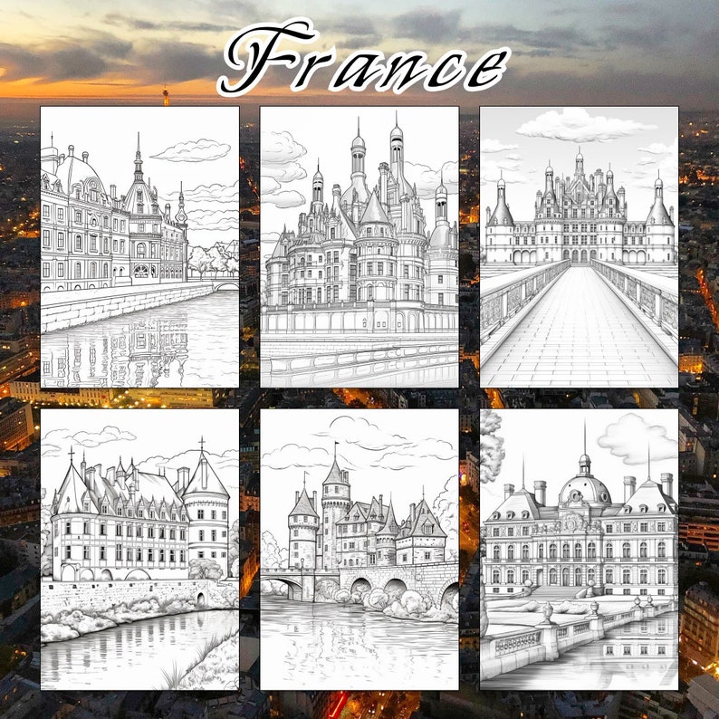 35 France Coloring Page, France Architecture Coloring, French Scenes ...
